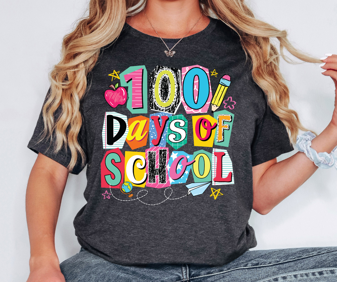 DTF TRANSFER ONLY - 100 Days of School Paper Airplane – Rooster DTF ...